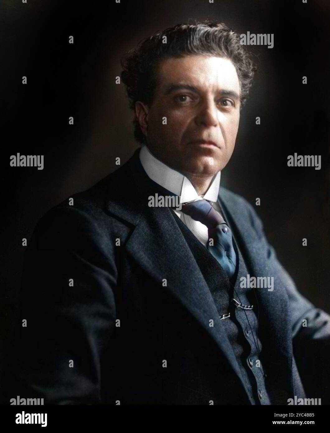 portrait of the composer Pietro Mascagni (1863-1945) - circa 1913 Stock ...