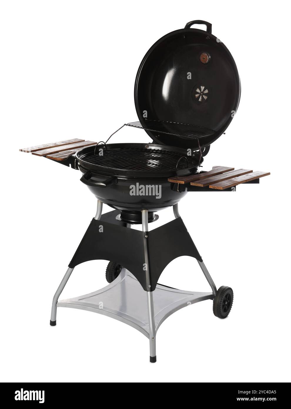 One black barbeque grill isolated on white. Cooking appliance Stock ...