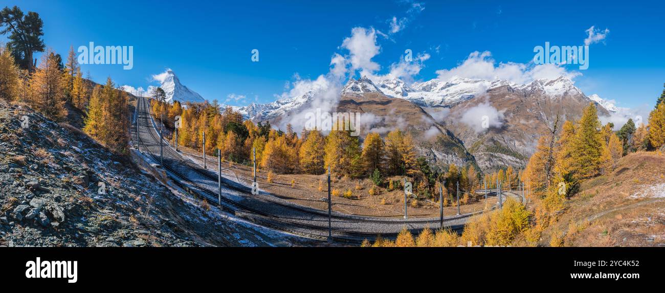 Zermatt Switzerland panorama nature landscape of Matterhorn mountain ...