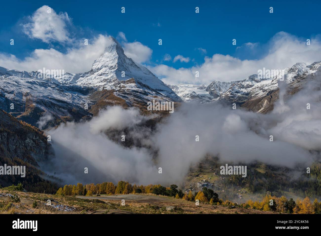 Zermatt Switzerland nature landscape of Matterhorn mountain peak in ...