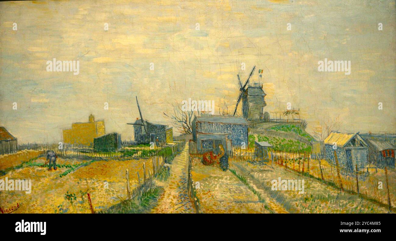 Montmartre Windmills and allotments Vincent van Gogh 1887 Stock Photo ...