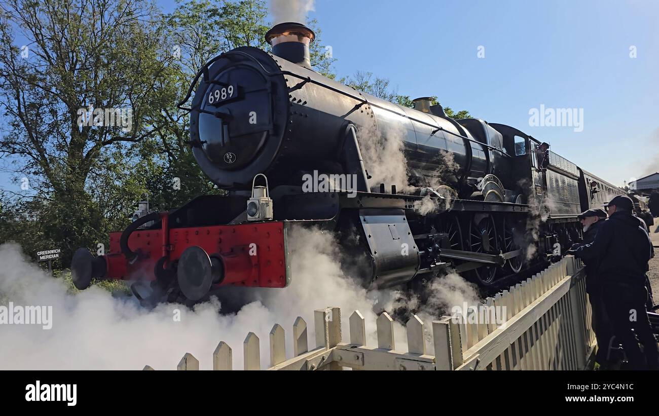 Wightwick Hall Steam Locomotive Crossing the Greenwich Meridian Stock ...