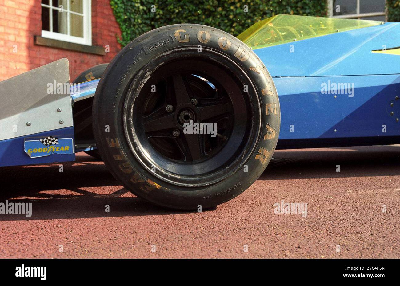 Near side front wheel and tyre on Brabham BT40 F2 racing car Stock ...