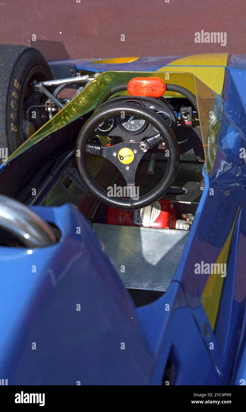 Cockpit of a Brabham BT40 F2 racing car proir to renovation Stock Photo ...
