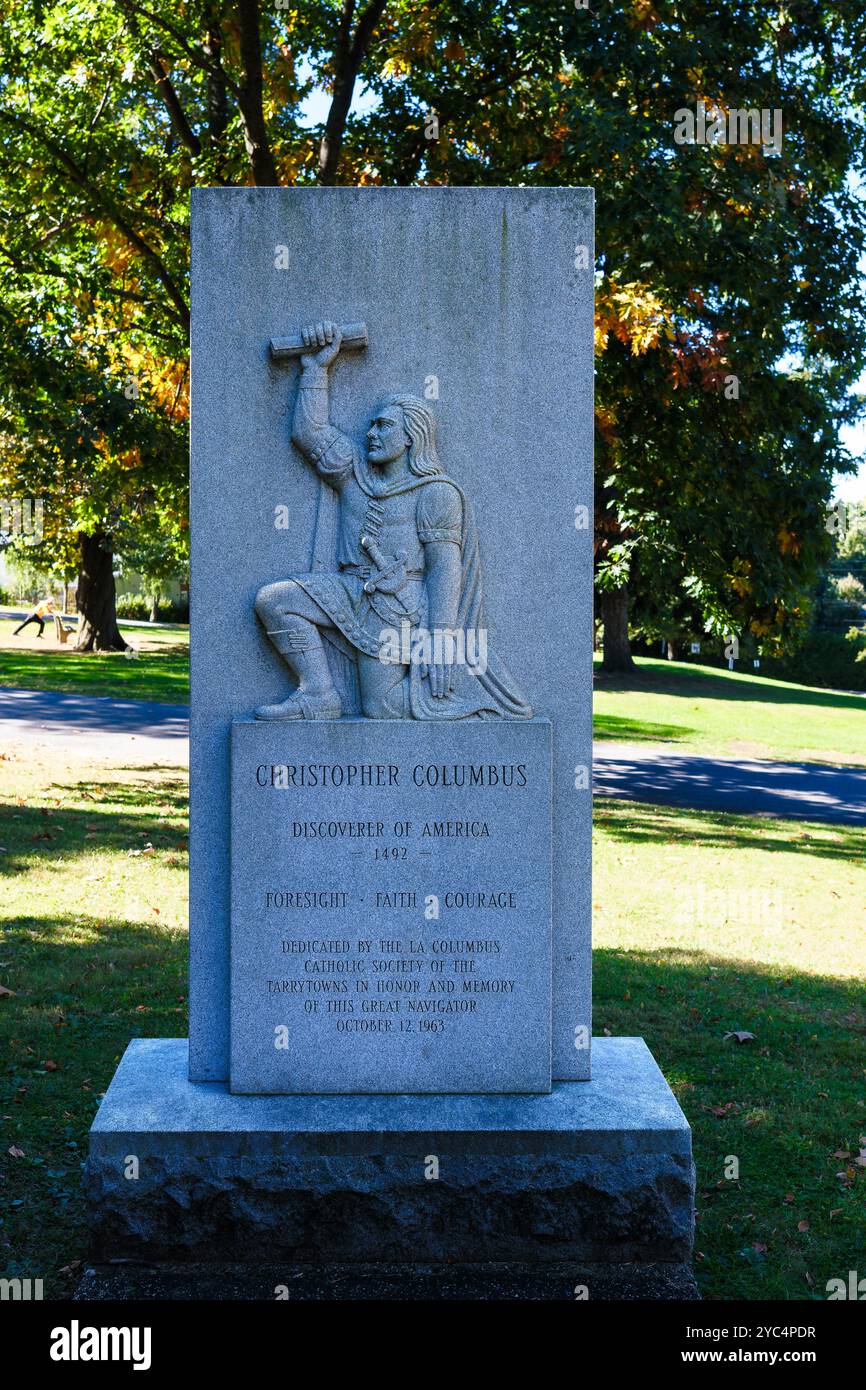 Christopher Columbus Memorial photographed in Broadway, Tarrytown on ...