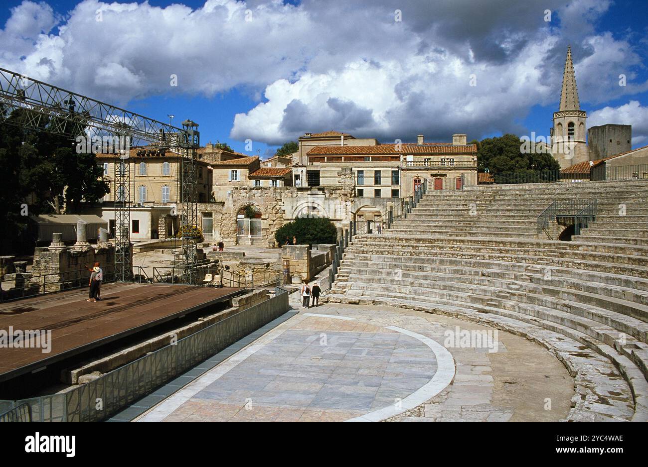 The 1st century Roman theatre at Arles, Provence, France Stock Photo ...