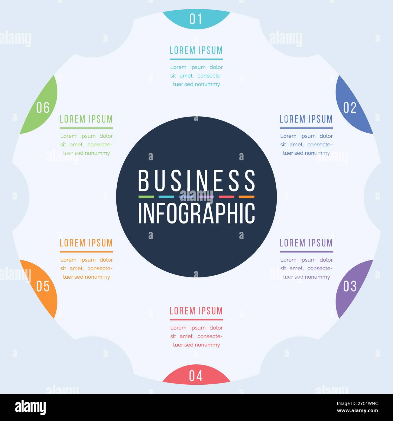6 Options Infographic template 6 steps, objects, elements or options ...