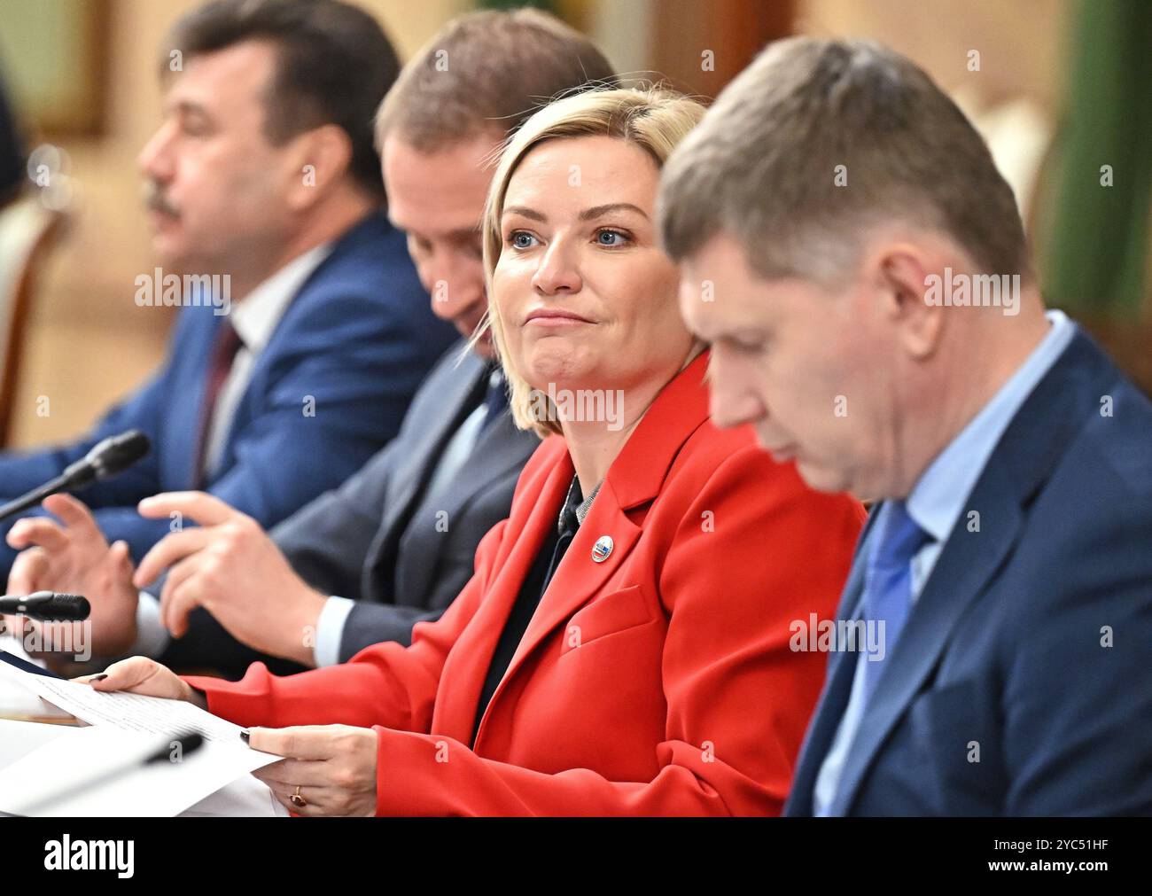 Russian Minister of Economic Development Maxim Reshetnikov (right) and ...
