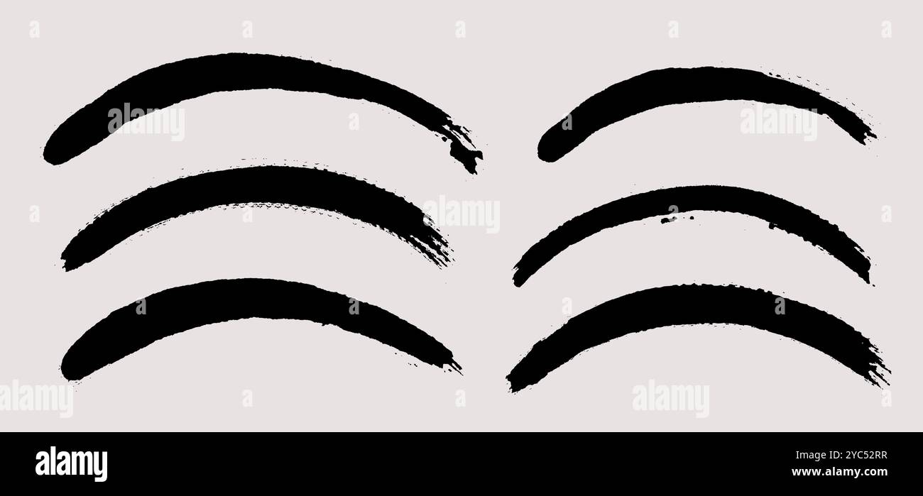 Brush stroke vector. Painted curves, isolated on white background ...