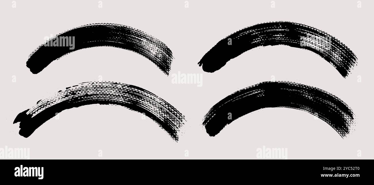 Brush stroke vector. Painted curves, isolated on white background ...