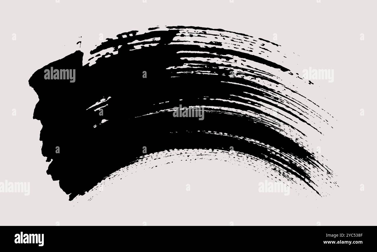 Brush stroke background. Vector painted curve, isolated on white ...