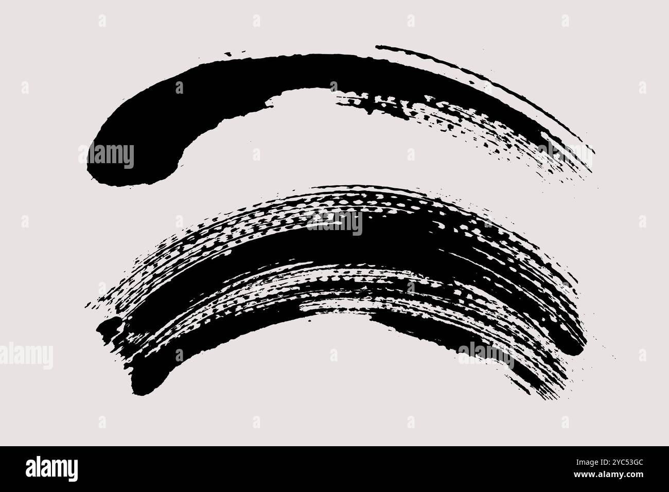 Brush stroke vector. Painted curves, isolated on white background ...