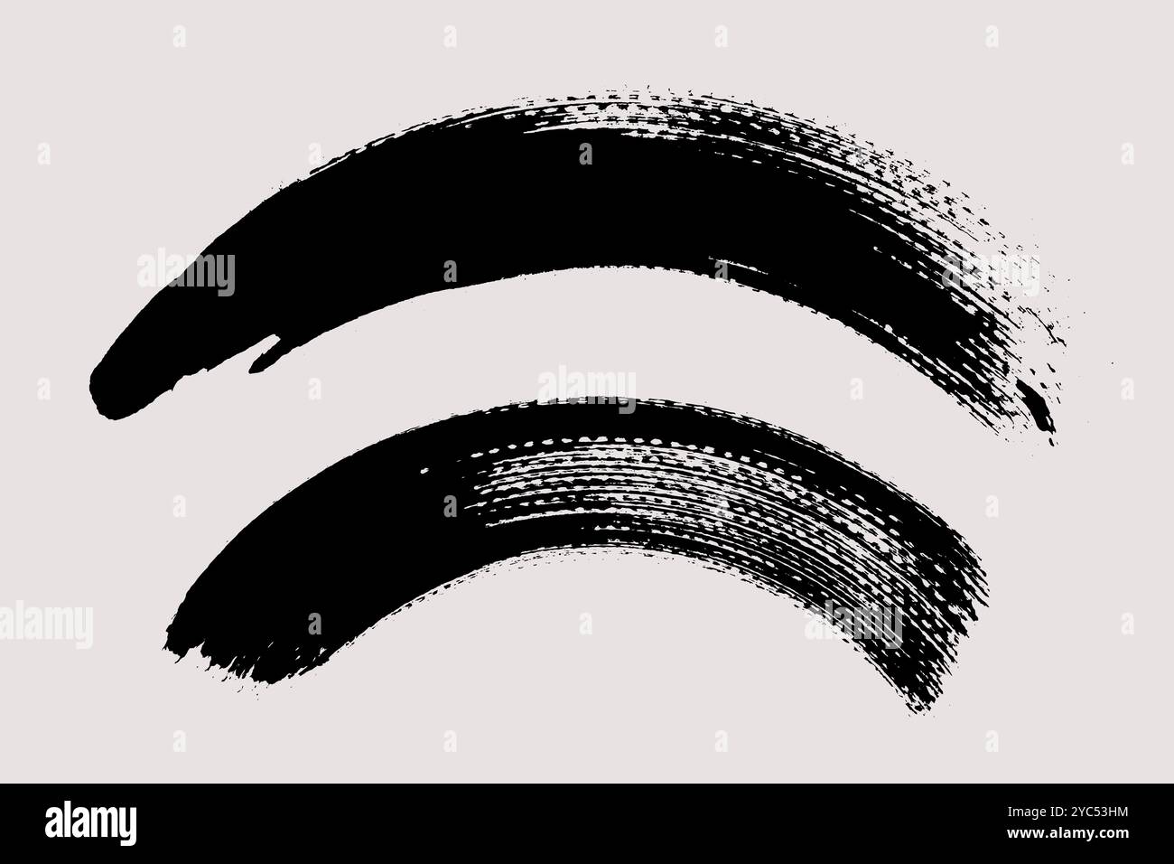 Brush stroke vector. Painted curves, isolated on white background ...