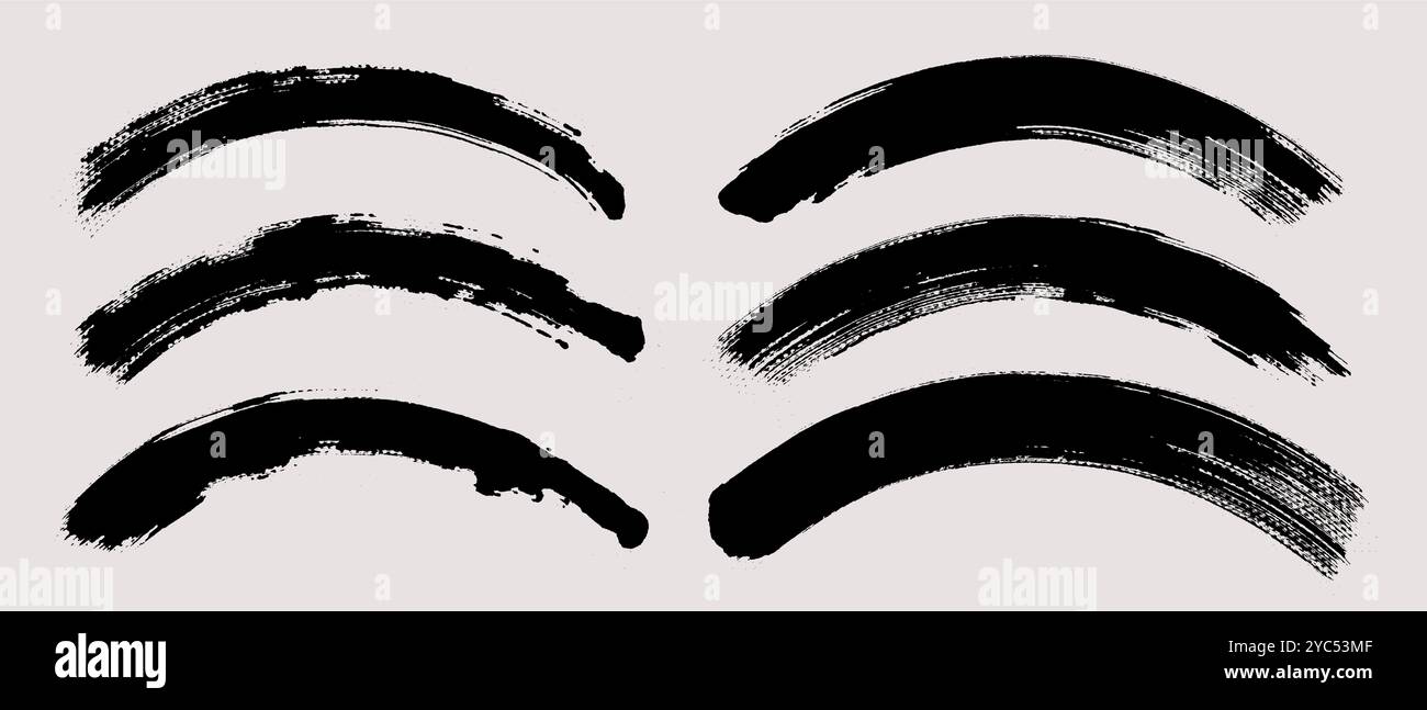 Brush stroke vector. Painted curves, isolated on white background ...