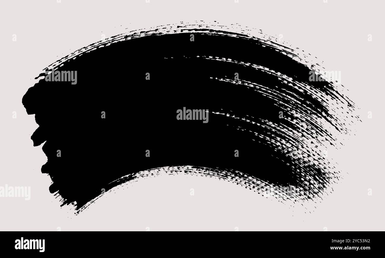 Brush stroke background. Vector painted curve, isolated on white ...