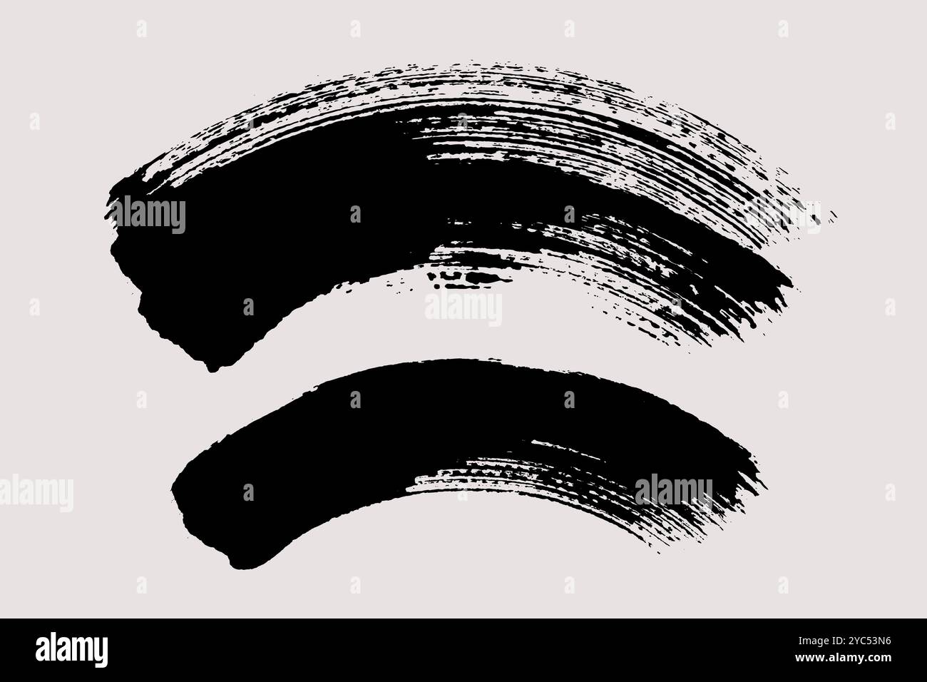 Brush stroke vector. Painted curves, isolated on white background ...