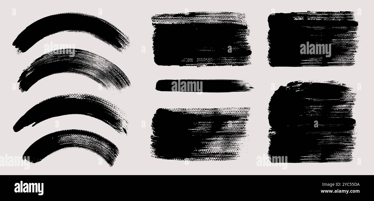 Brush stroke vector. Painted curves rectangles Stock Vector Image & Art ...