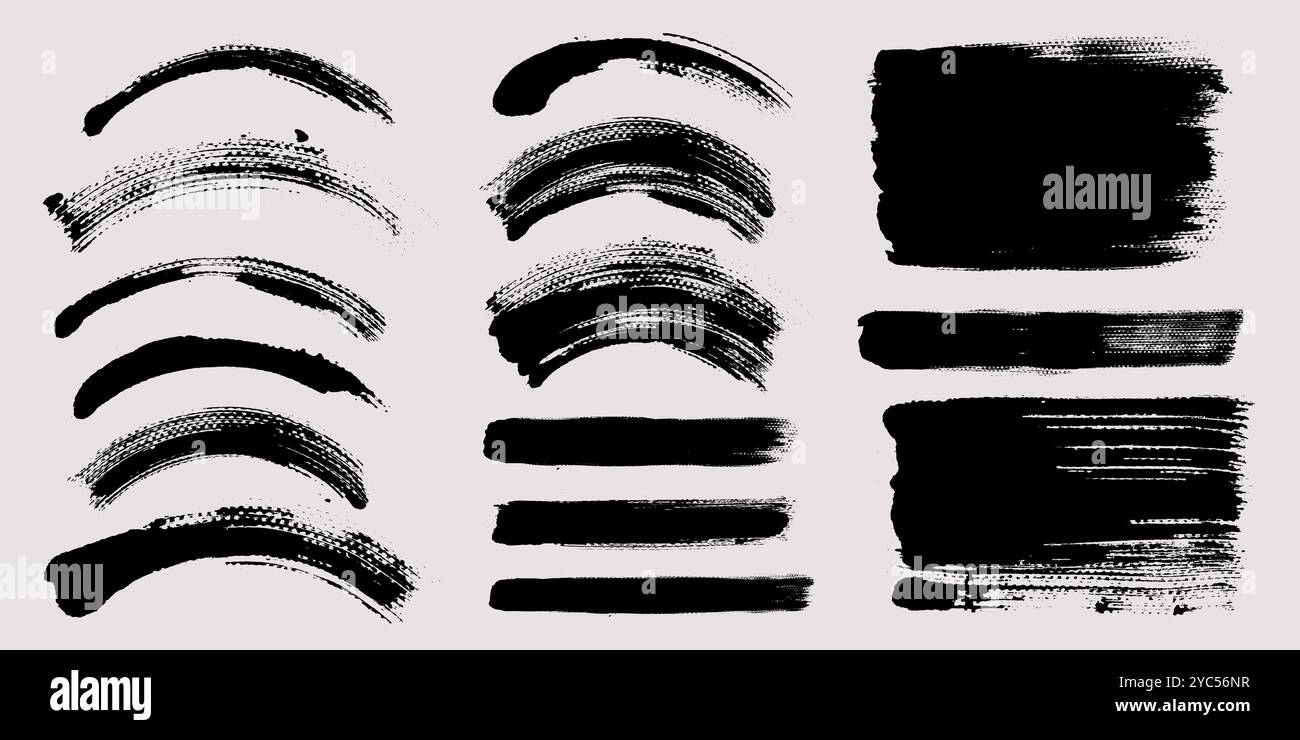 Brush stroke vector. Painted curves rectangles Stock Vector Image & Art ...