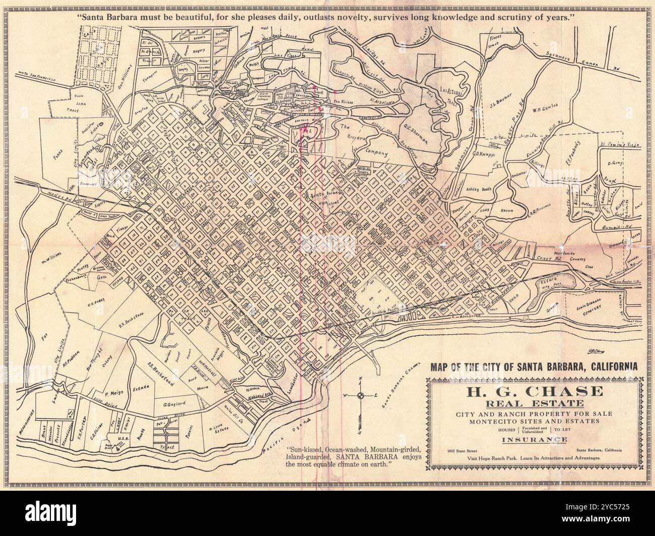 Vintage Detailed Santa Barbara and Beverly Hills Maps Printable ...