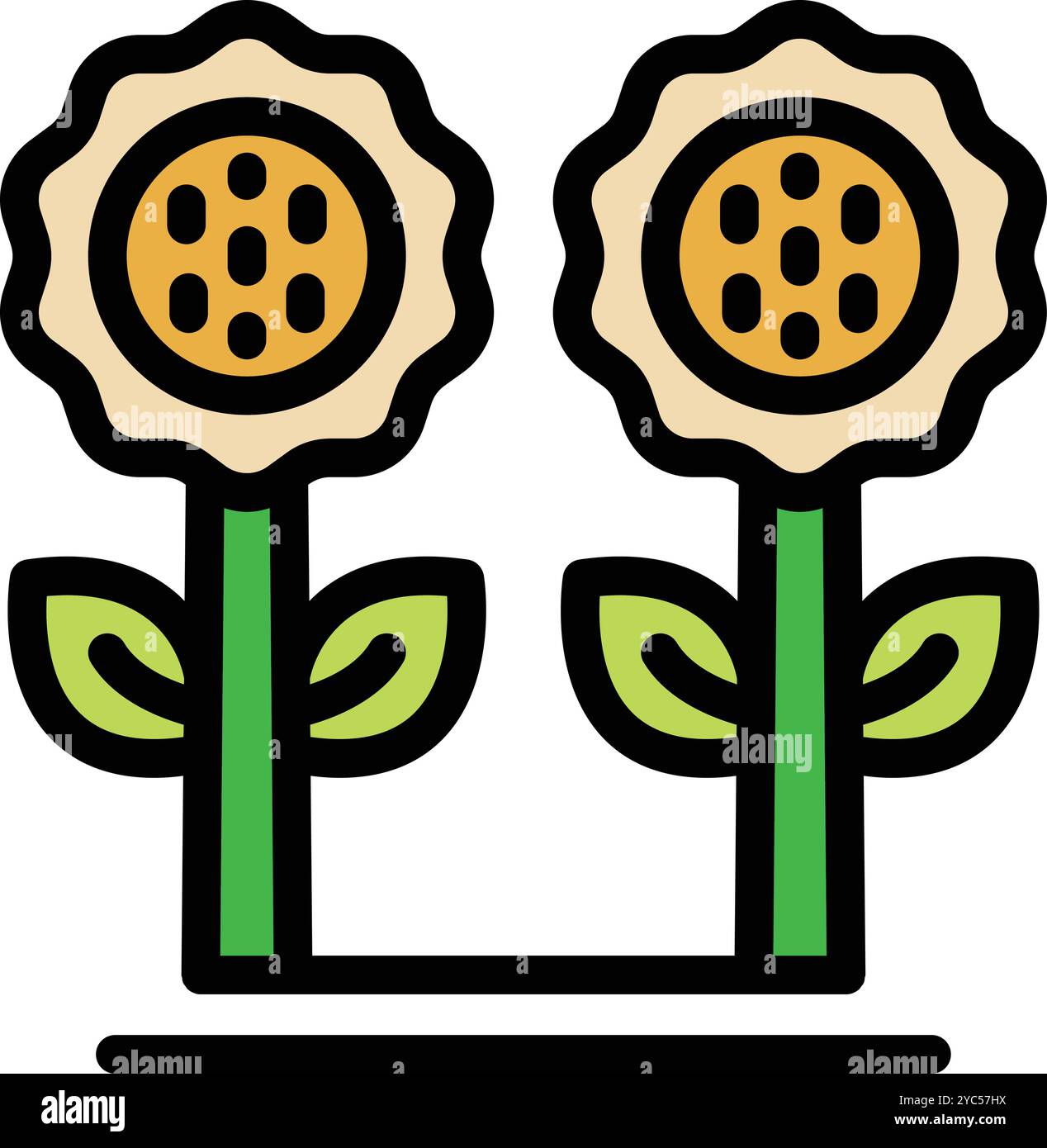 Cheerful yellow sunflowers Stock Vector Images - Alamy