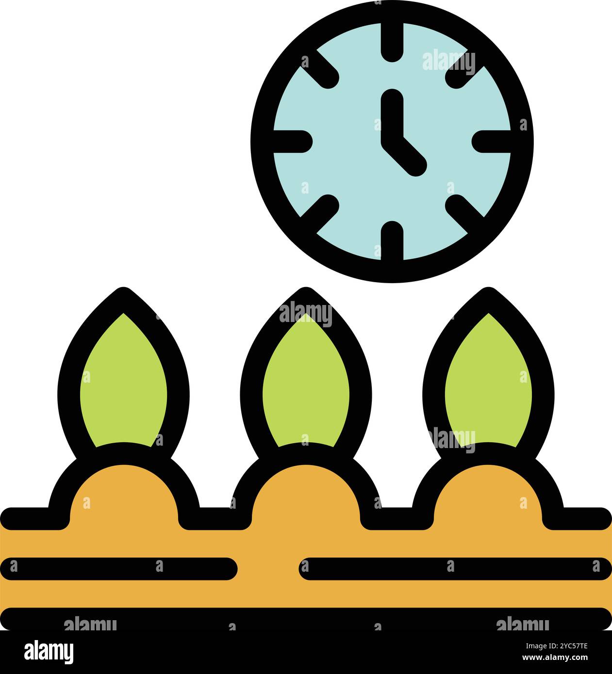 Simple vector showing the growth cycle of plants over time Stock Vector ...