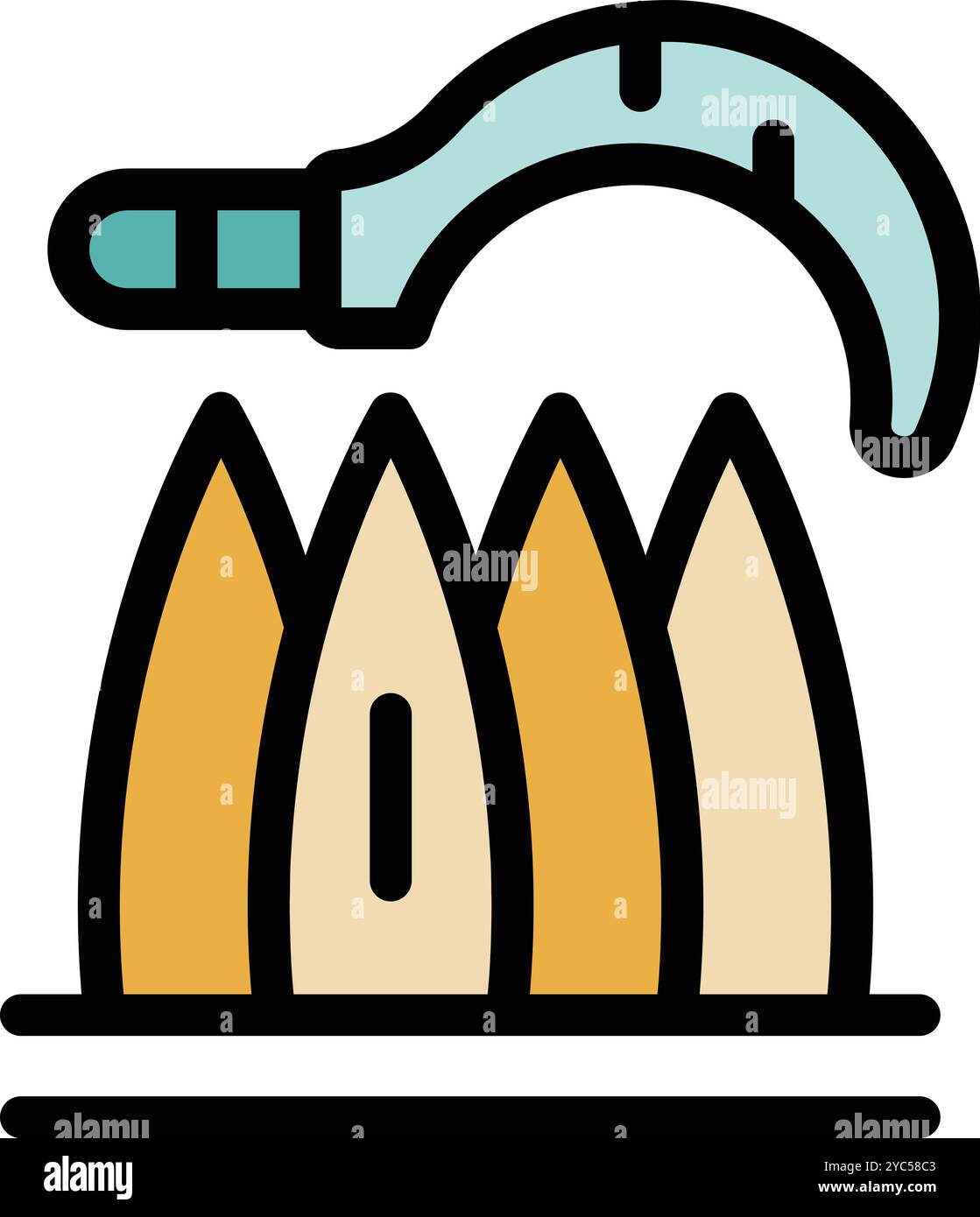 Sickle is harvesting wheat in this illustration perfect for agriculture ...