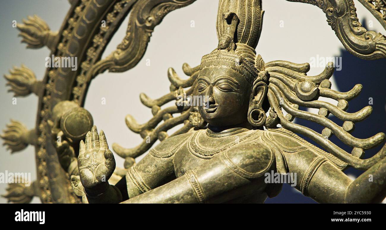 Close-up View on Statue Of Shiva Nataraja: Cosmic Dance Of Shiva. One ...