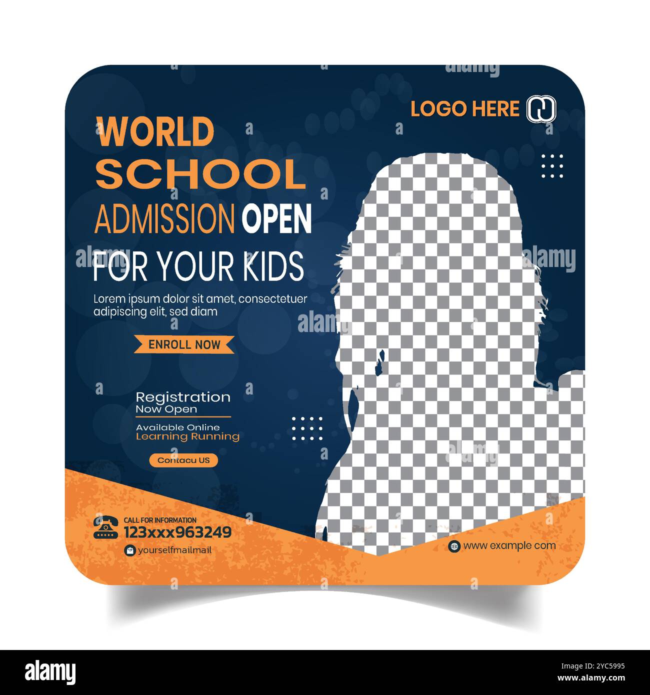 Social media school post template Cut Out Stock Images & Pictures - Alamy