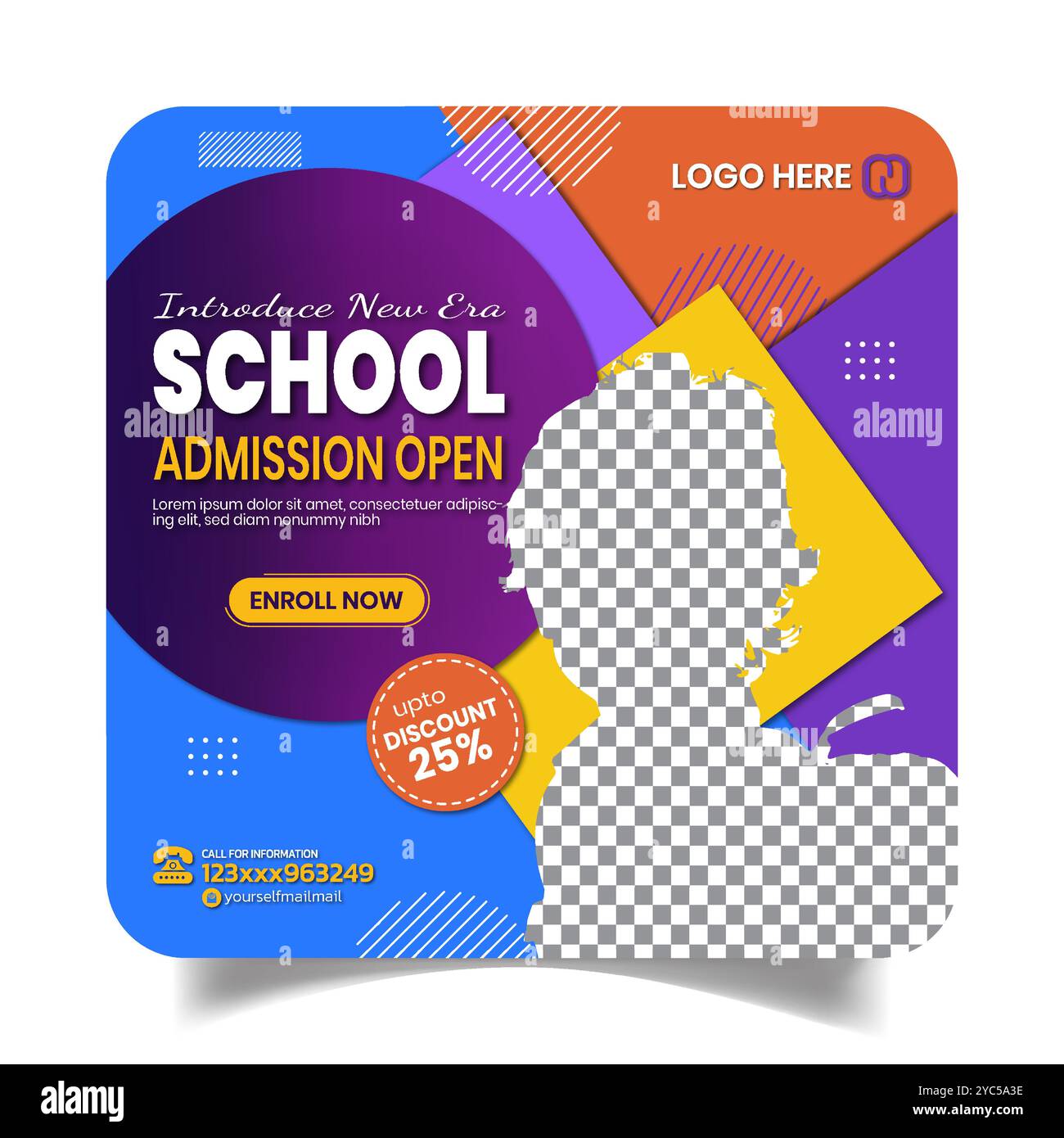 Minimal Unique Social Media School Post Design Templates Stock Vector ...