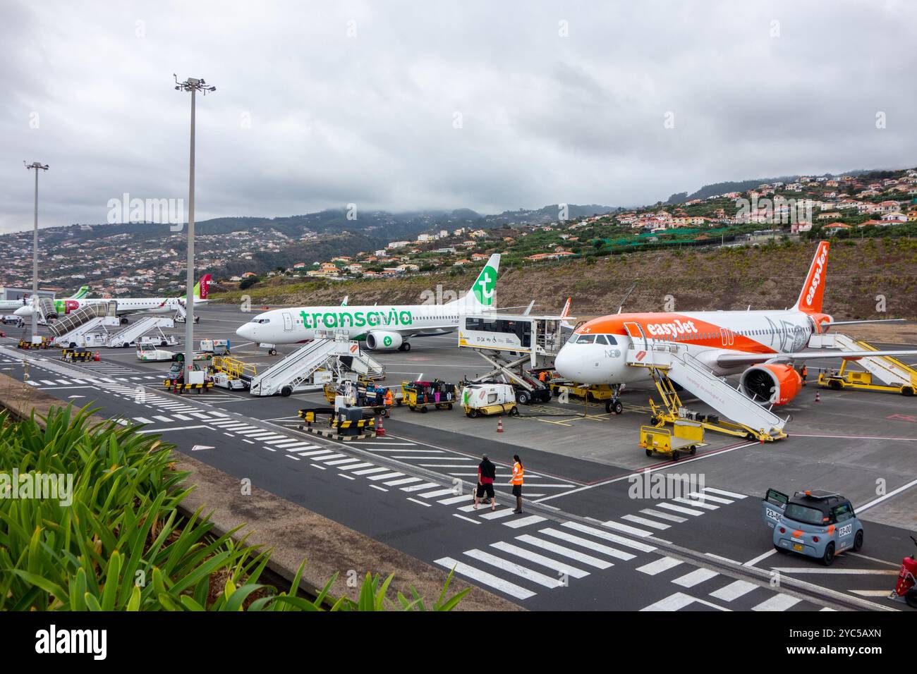 Airplanes airline aircraft airplane on the runway at the airport at ...