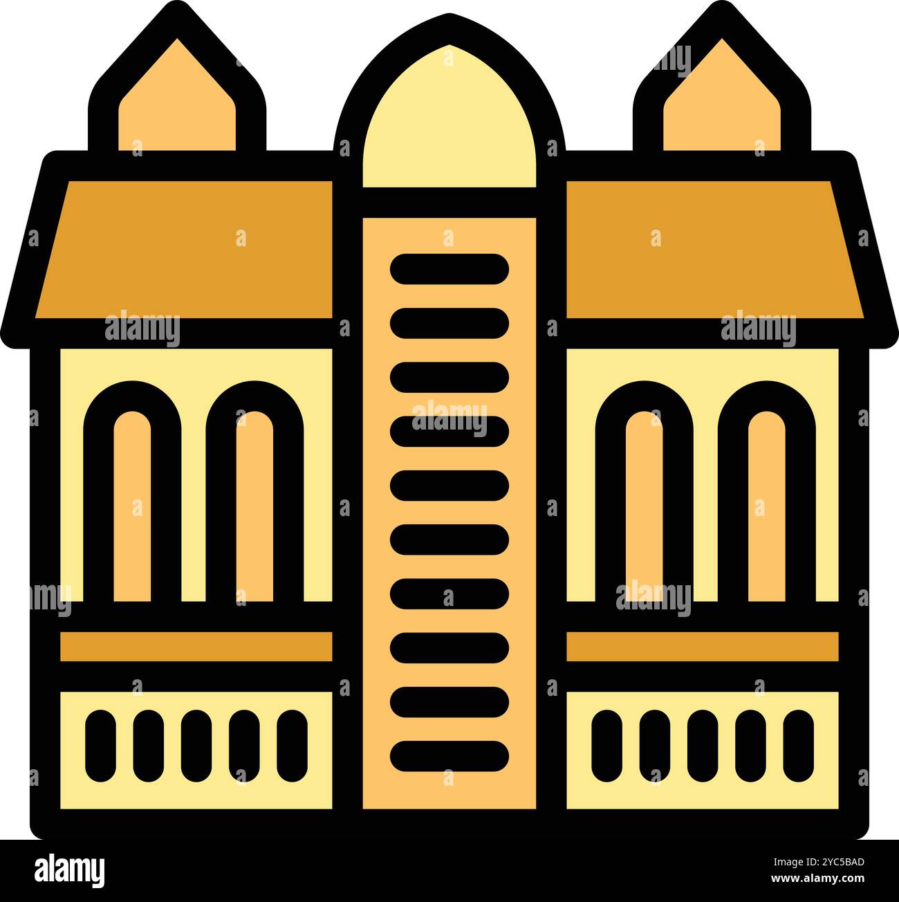 City hall building with a majestic facade and a tall central tower ...