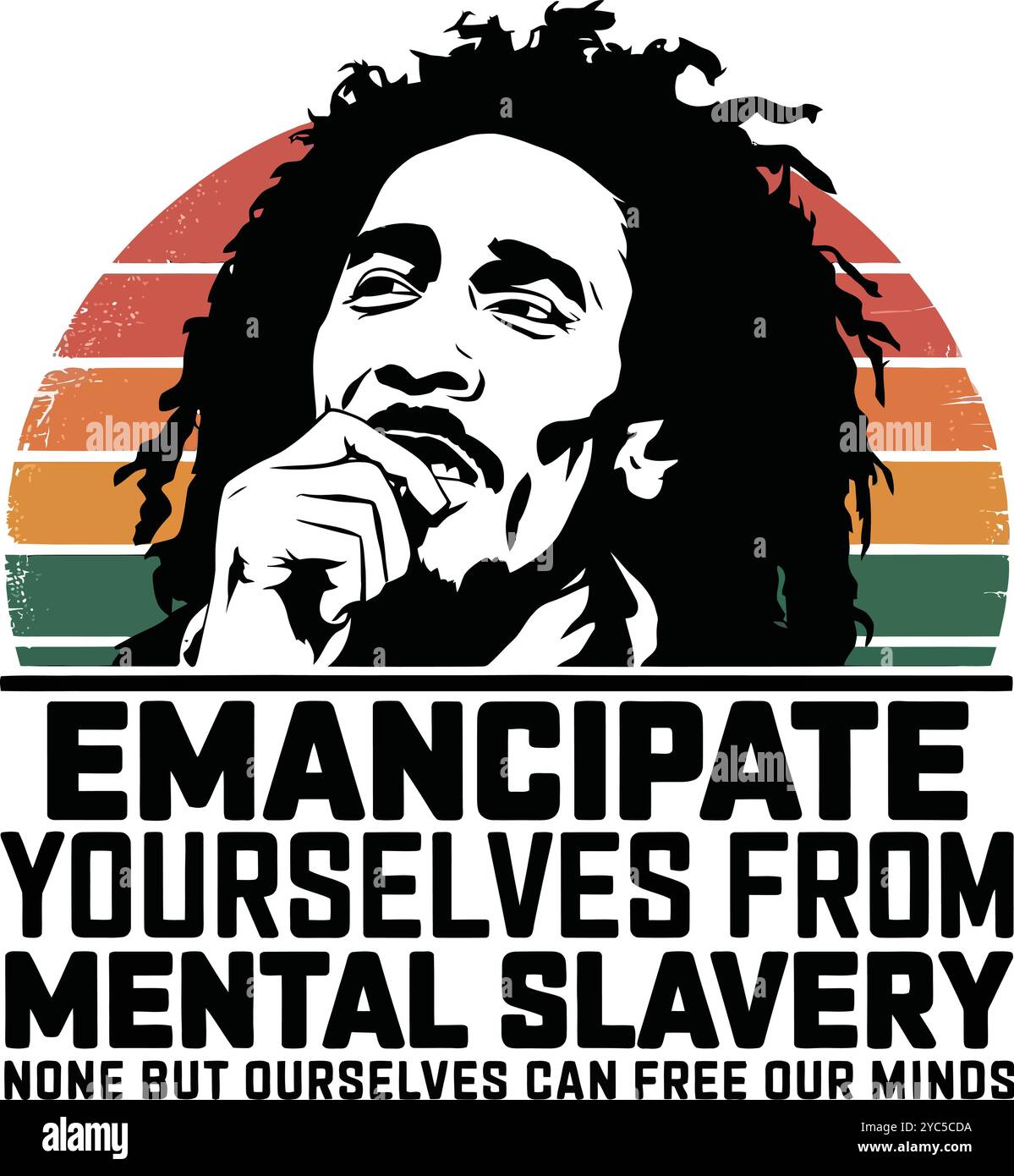 Bob Marley vector art illustration with white background t shirt design ...