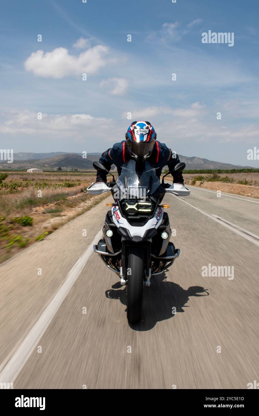 Riding a motorcycle on the open road Stock Photo - Alamy