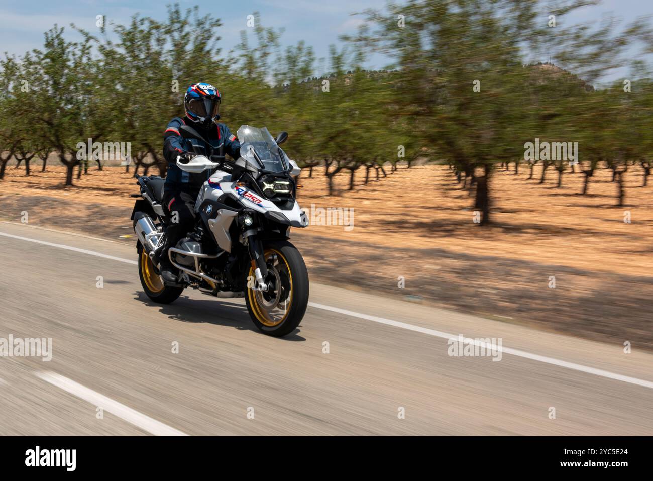 Riding a motorcycle on the open road Stock Photo - Alamy
