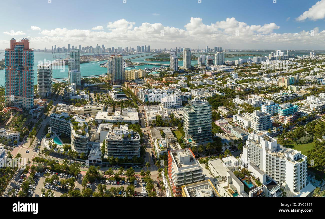 American southern architecture of Miami Beach. South Beach high ...