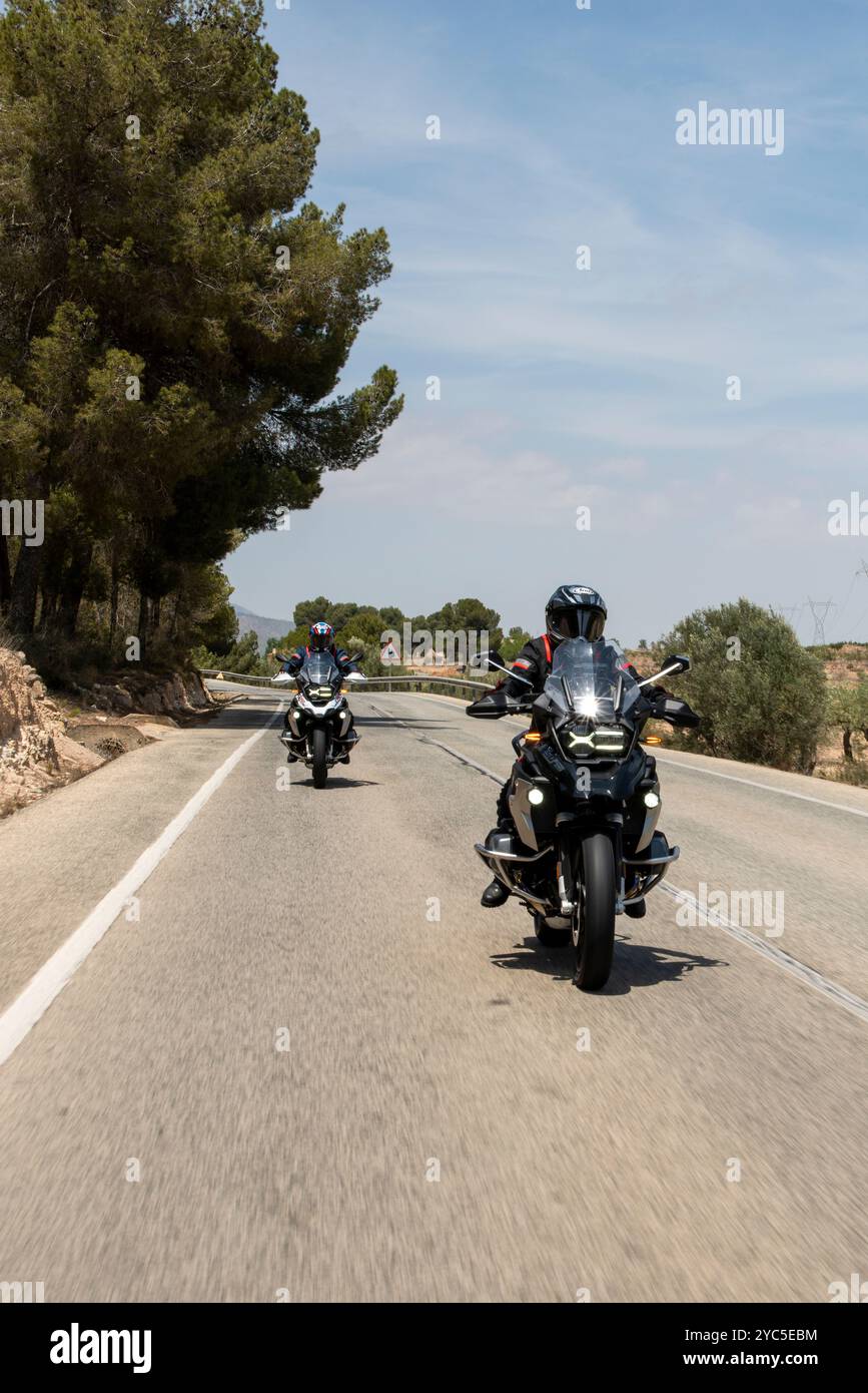 Riding a motorcycle on the open road Stock Photo - Alamy