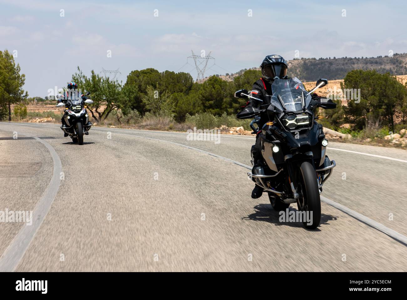 Riding a motorcycle on the open road Stock Photo - Alamy