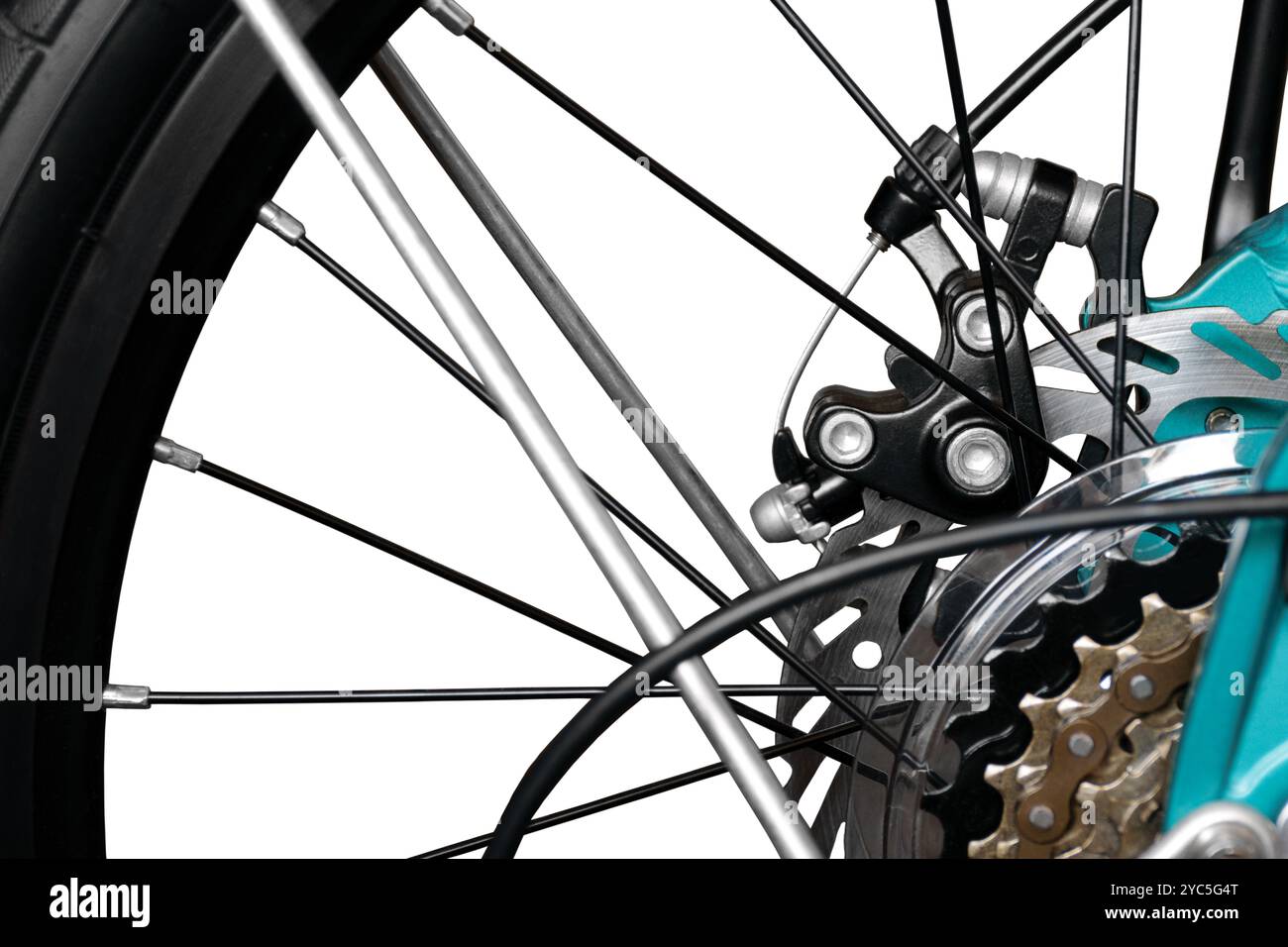 Bicycle chain tensioner. Close-up. Isolated on white background Stock ...