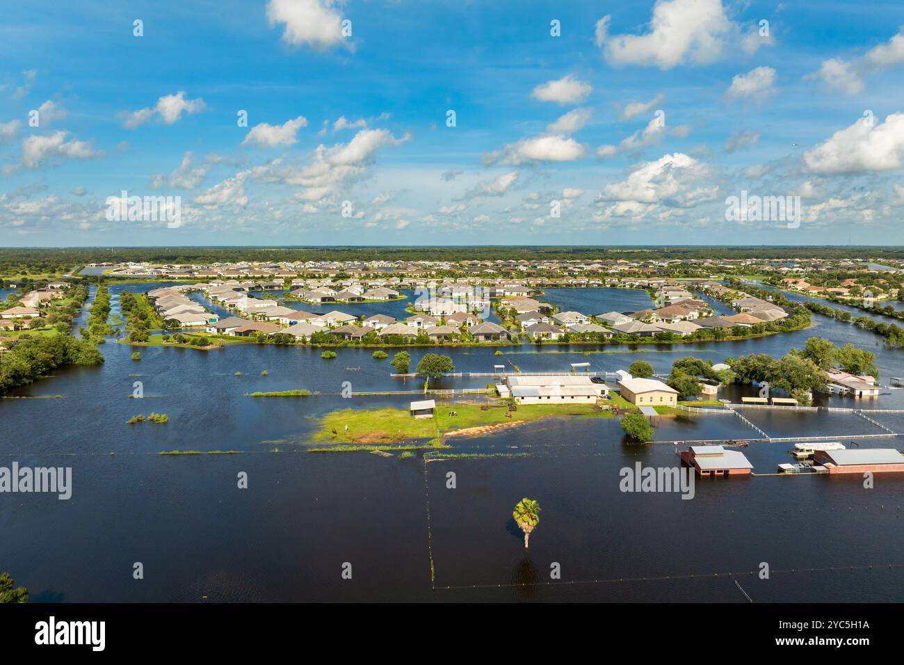 Flooding in Florida caused by tropical storm from hurricane rainfall ...