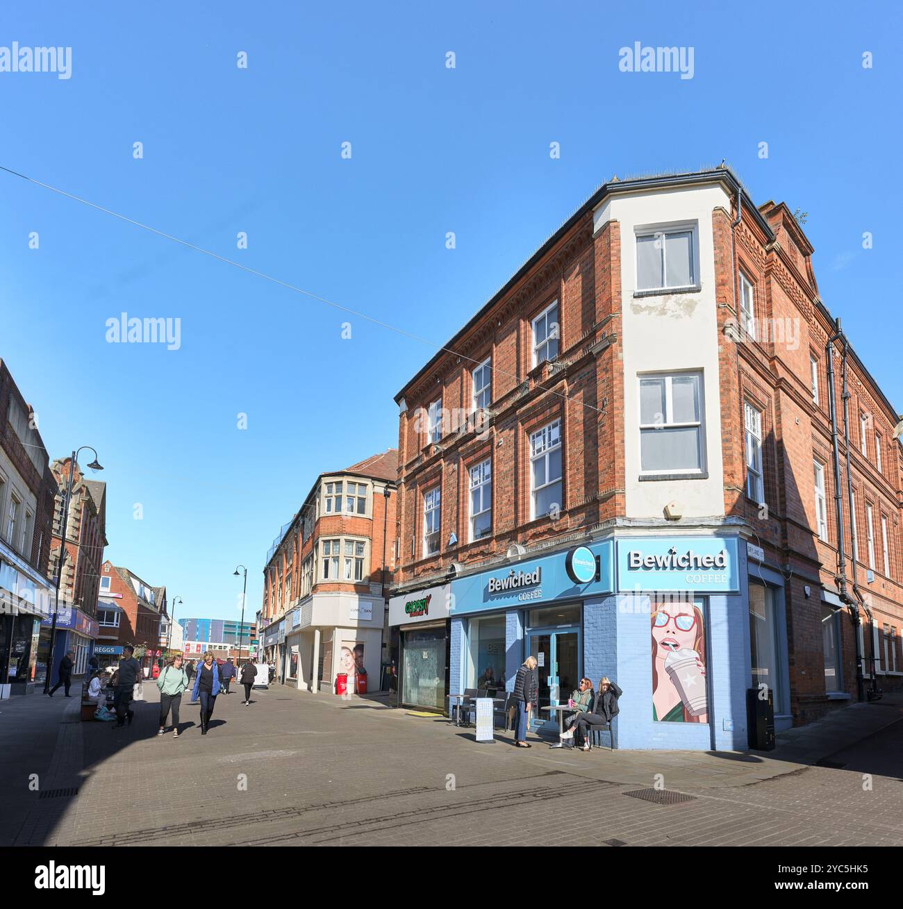 Shops on the High Street, Kettering, England Stock Photo - Alamy