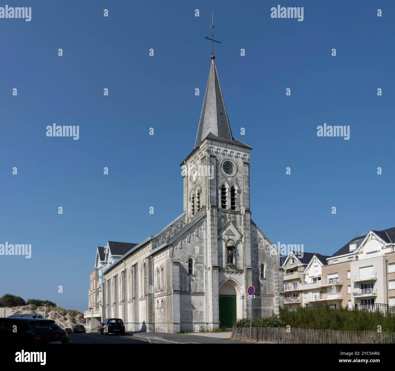 Berck, France - 09 20 2024: View the facade of the Catholic Church of ...