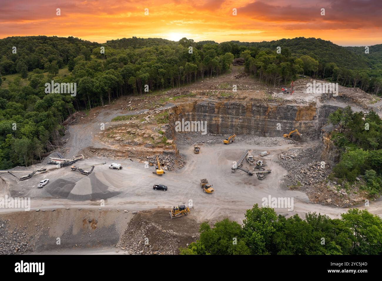 Open-pit mine of gravel materials for construction industry in ...