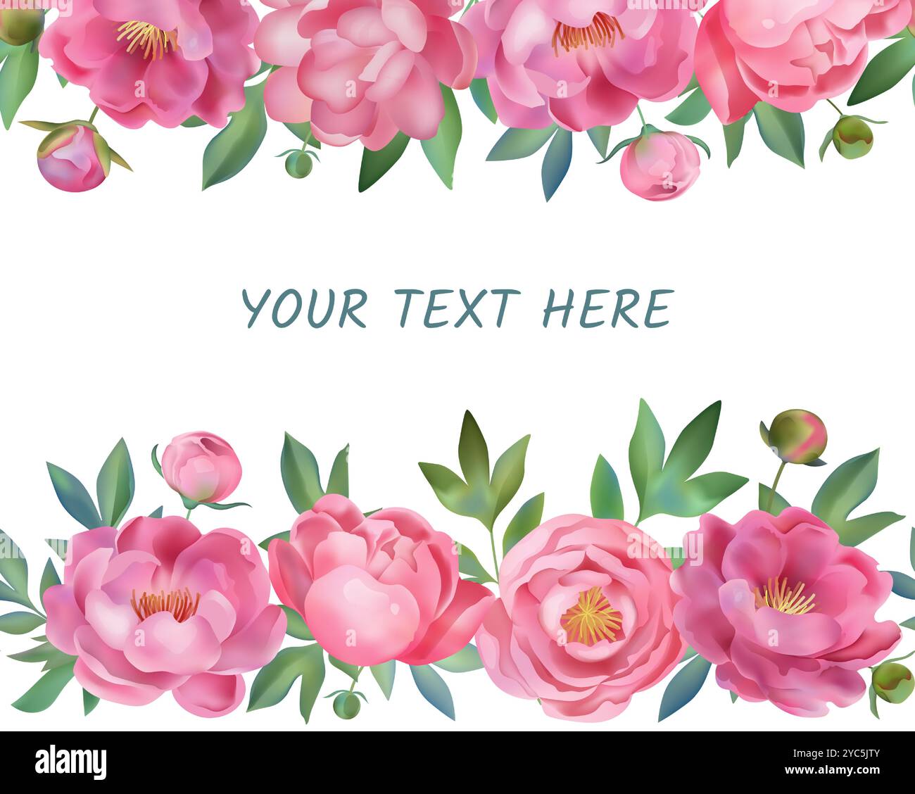Floral frame pink wild Stock Vector Images - Alamy