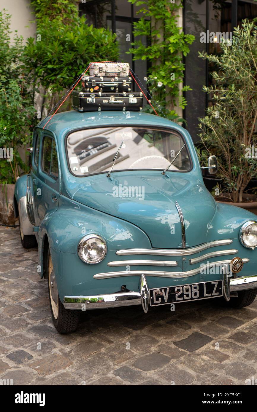 Vintage French cars, in and around central Paris, France Stock Photo ...