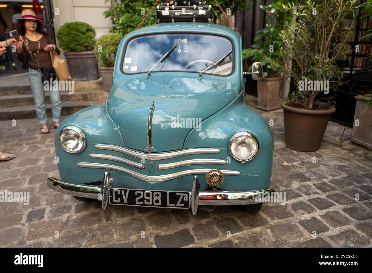 Vintage French cars, in and around central Paris, France Stock Photo ...
