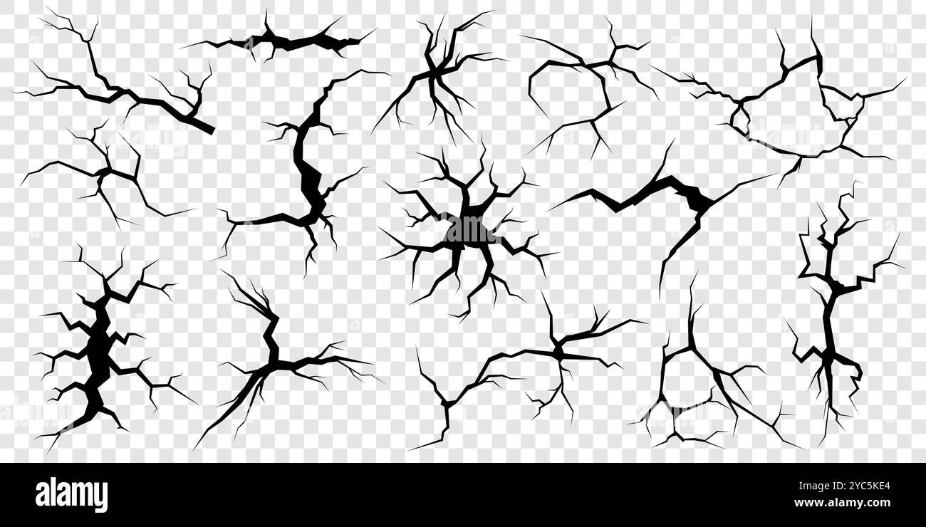 Crack texture. 3d ground, earthquake split or damage fissure, dry earth ...