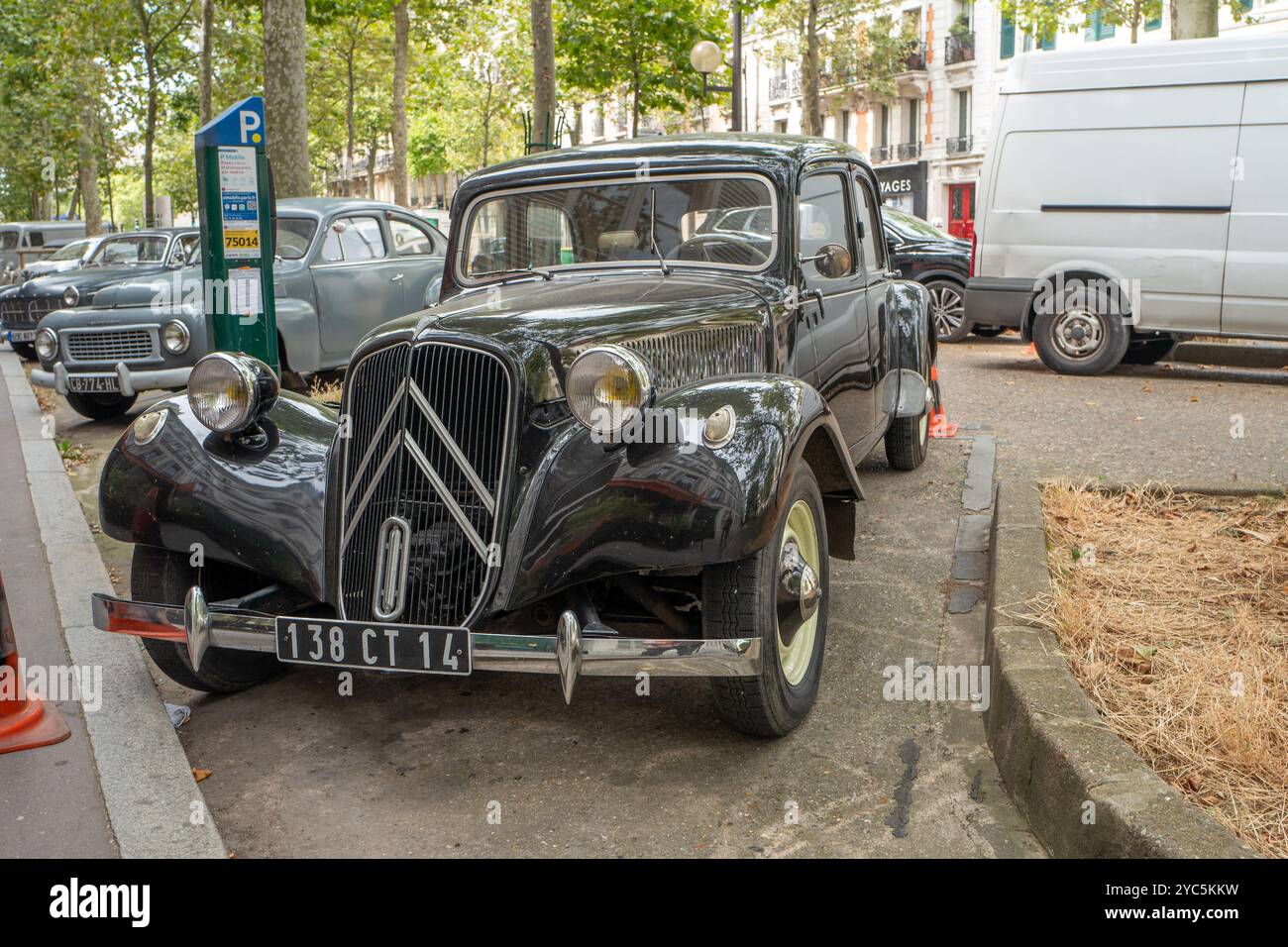 Vintage French cars, in and around central Paris, France Stock Photo ...