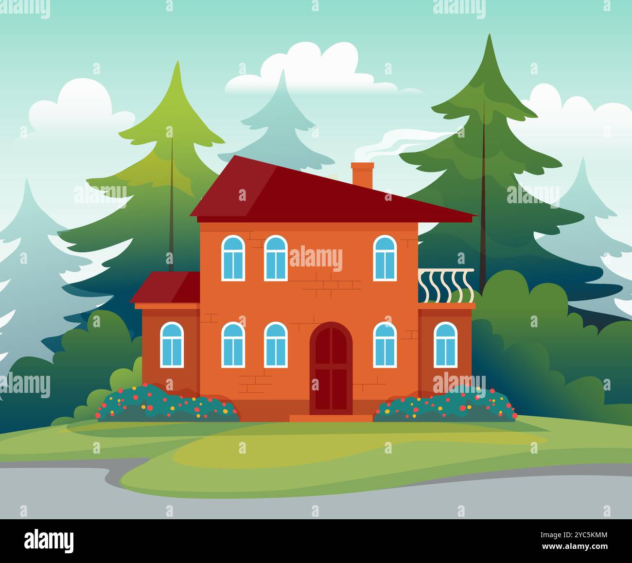 Home exterior. Real estate. Suburban house. Residential building ...