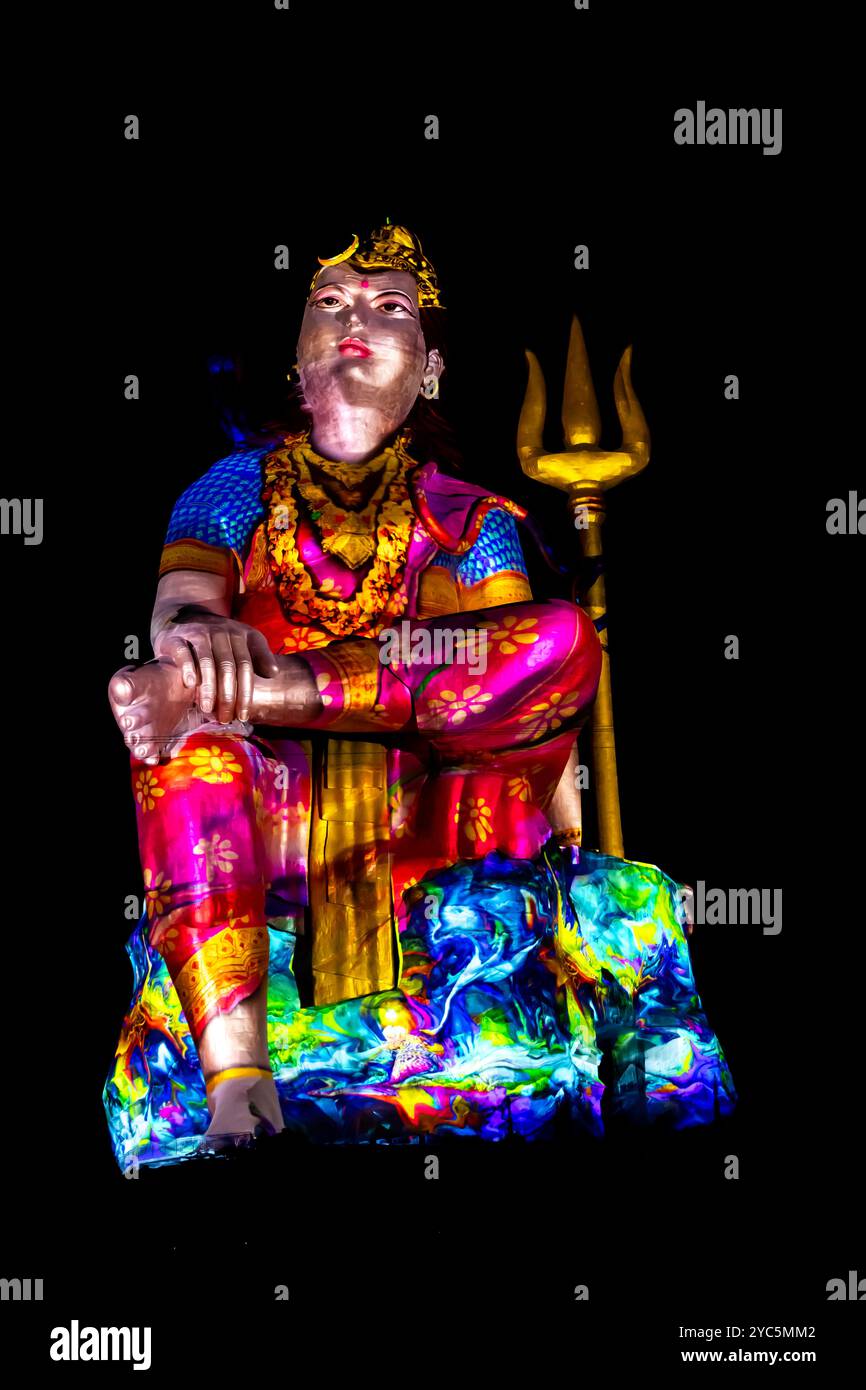 Statue of Hindu God Lord Shiva Ardhnarishwar in Meditation Posture with ...