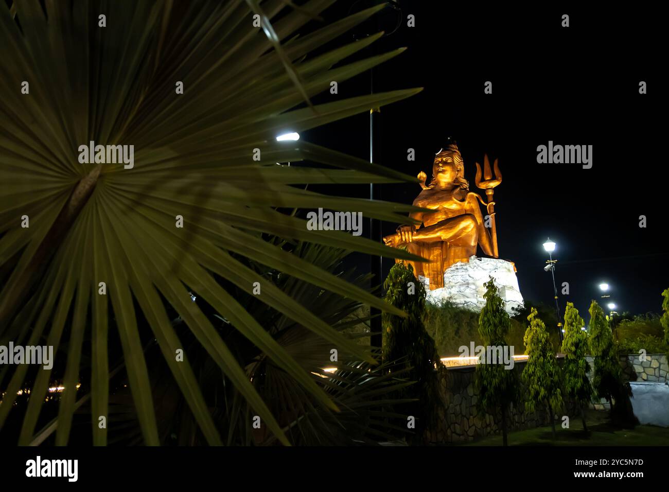 Isolated Statue of holy Hindu Lord Shiva in Meditation Posture with ...